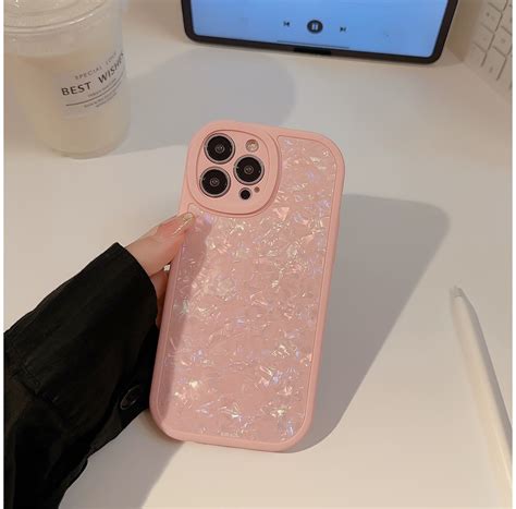 💛오늘출발💛 아이폰 풀커버 케이스 핑크 자개 핸드폰 범퍼 폰 케이스 아이폰 7 8 Se2 Se3 Xs 12 13 미니 11 14 15 프로 맥스 에이블리