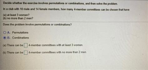 Solved Decide Whether The Exercise Involves Permutations Or