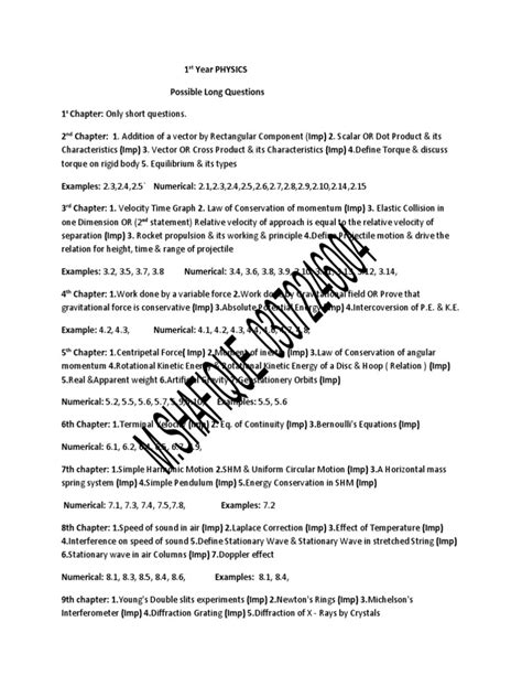 1st Year Physics Download Free Pdf Velocity Torque
