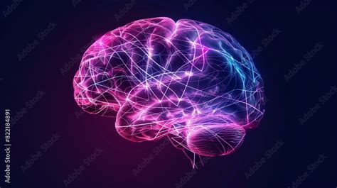 An Illustration Of The Human Brain With Plexus Lines External Cerebral