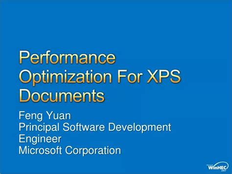 Ppt Performance Optimization For Xps Documents Powerpoint