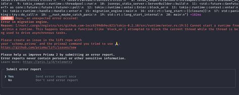 Error In Migration Engine Cannot Start A Runtime From Within A Runtime · Issue 1419 · Prisma