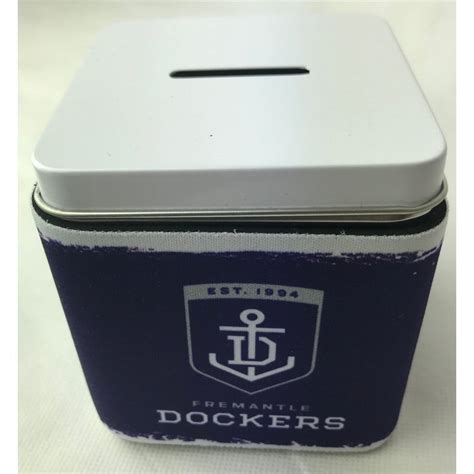 Buy Fremantle Dockers Afl Tin Square Money Box Mydeal