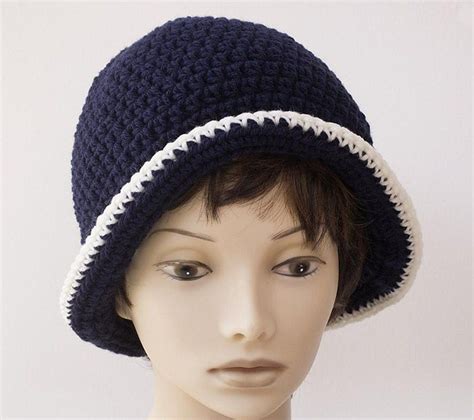 Two Colour Flapper Cloche Hat Crochet Pattern By Judith Stalus