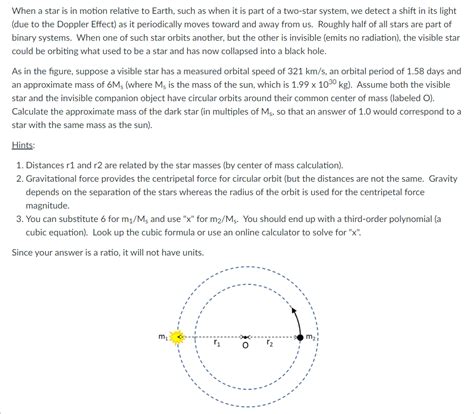 Solved When A Star Is In Motion Relative To Earth Such As