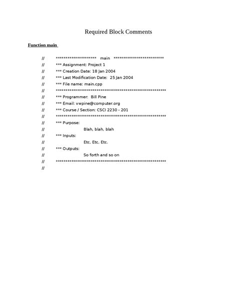 Required Block Comments File Processing Csci 2230 Docsity