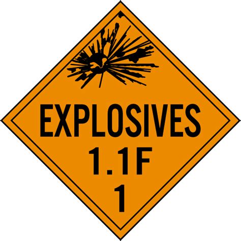 Explosive Class 11f Placard Save 10 Instantly