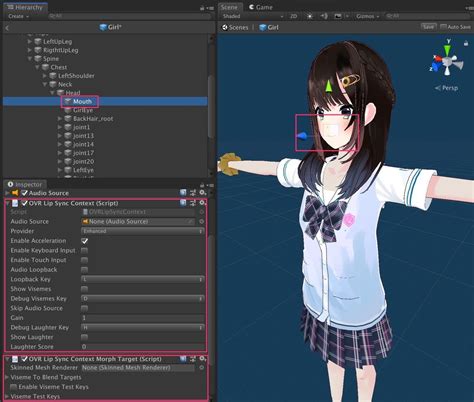 Ovrlipsyncoculus Lipsync Unityを使って音声に合わせて口の動かすリップシンクさせる【unity