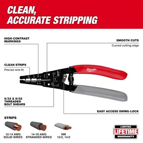 Milwaukee 48 22 3081 12 16 Awg Nm Compact Wire Strippercutter Bc