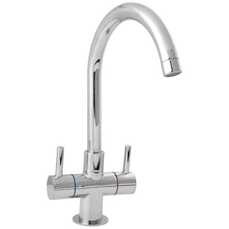 Deva Metropolis Chrome Twin Handle Kitchen Sink Mixer Tap Met 172