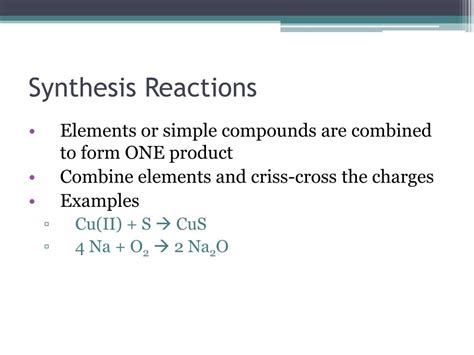 PPT Predicting Products Synthesis And Decomposition Reactions PowerPoint Presentation ID