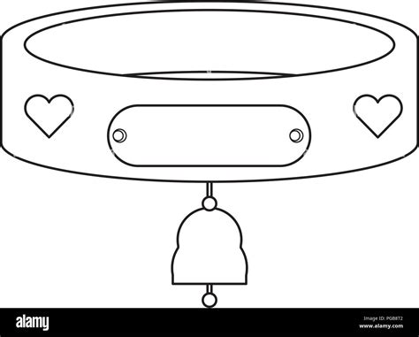Cat Collar With Bell Hanging Over White Background Vector Illustration