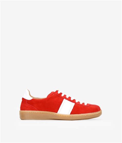 Zapatillas rojas en piel con suela caramelo BOSANOVA REMATE FINAL AÚN MÁS DESCUENTOS