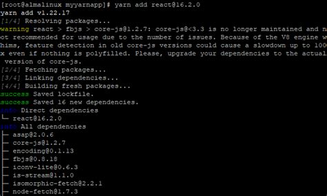 How To Install Yarn On AlmaLinux VITUX