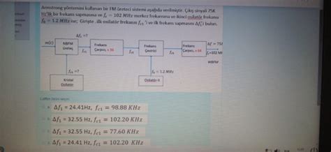 Solved An Fm Generator System Using The Armstrong Method Is