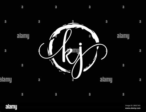 Initial Monogram Letter K J Logo Design Vector Template Kj Letter Logo