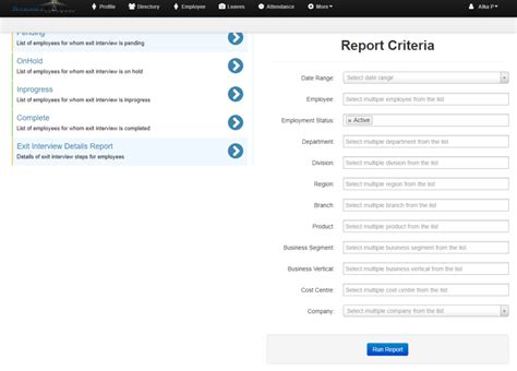 Exit Interview Report EasyHR Knowledge Base
