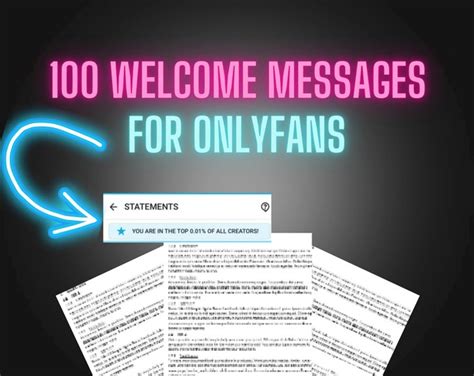 100 WELCOME MESSAGES For Onlyfans Adult Industry Captions Onlyfans Captions Twitch Camgirl