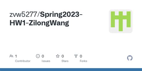Github Zvw Spring Hw Zilongwang