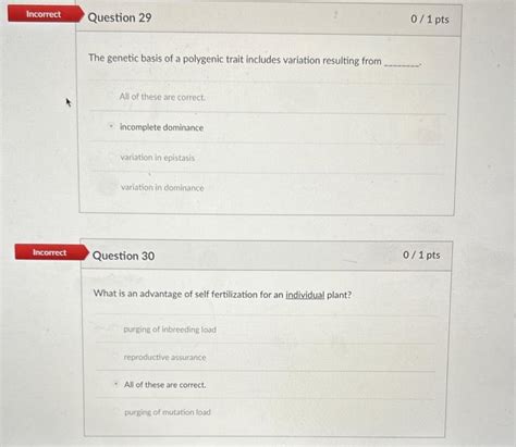 Solved The Genetic Basis Of A Polygenic Trait Includes