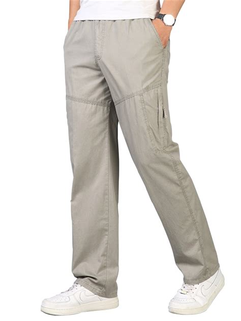 Mens Cargo Pants Oversize Cotton Big Trousers With Elastic Waist
