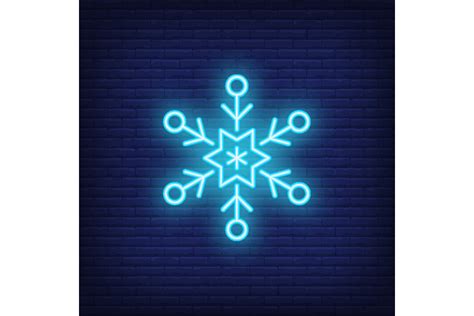 Snowflake Neon Sign Luminous Signboard Graphic By Pchvector