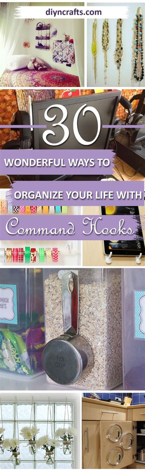 30 Wonderful Ways To Organize Your Life With Command Hooks DIY Crafts