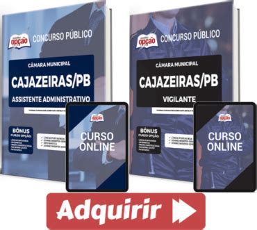 Apostilas Opção Concurso Câmara Cajazeiras PB 2023 Vigilante e