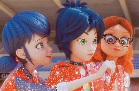 Marinette Alya And Marc Icon Glitter 2 Miraculous Ladybug Funny