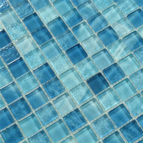 Ocean Sky Blue 1x1 Glossy Glass Tile Oasis Tile