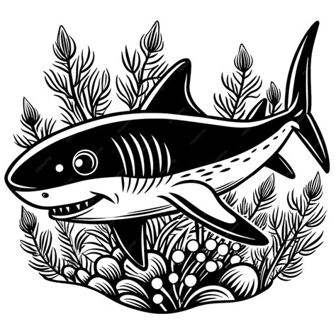 A Shark With A Shark Face In The Grass Premium Ai Generated Vector