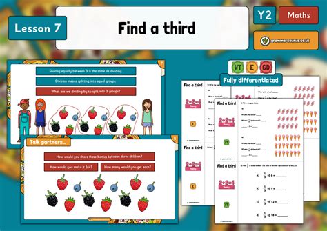 Year 2 Fractions Find A Third Lesson 7 Grammarsaurus