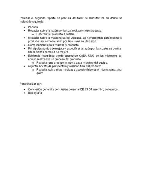 Segundo Reporte De Practica Pdf