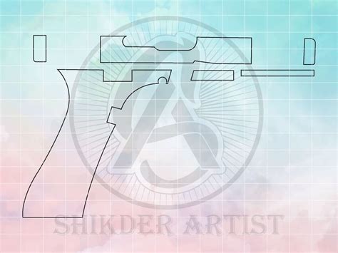 Glock 17 Gen 5 Gun Blank Template Ai 8 Svg Dxf Png Pdf Laser Cut