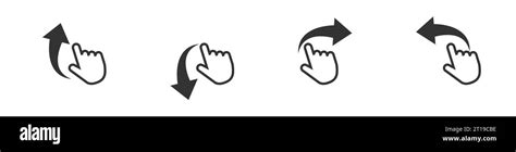 Swipe And Scroll Symbol Hand Finger With Arrow Set Icons Right Left
