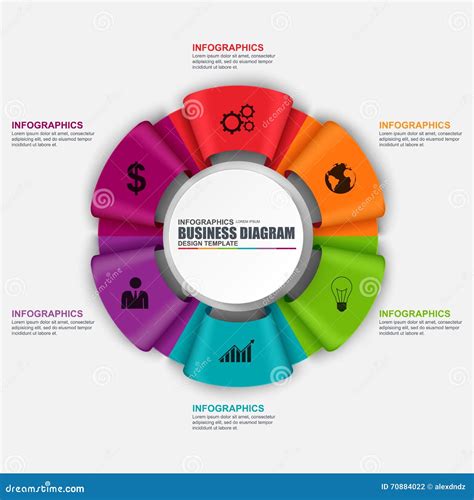 Infographic Ribbon Circular Diagram Vector Design Template