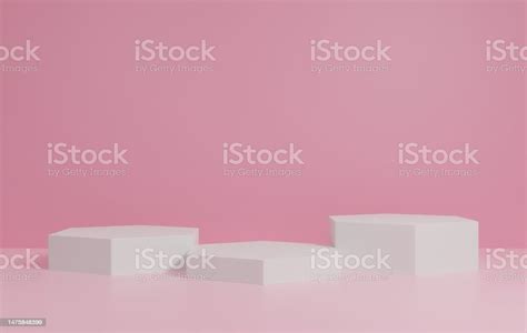 분홍색 배경에 3d 디스플레이 연단 스탠드 프레젠테이션을 위한 최소한의 모형 추상 분홍색 배경 개념입니다 기하학적 플랫폼 쇼 화장품 무대 쇼케이스 빈 분홍색 연단3d 렌더링