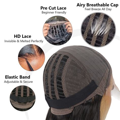 Straight Wear Go Glueless Wig Breathable Airy Cap 95 65 Pre Cut Lace