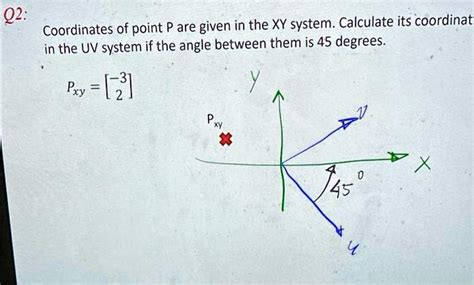 Solved Help Q2 Coordinates Of Point P Are Given In The Xy System Calculate Its Coordinat In