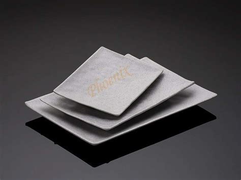 จานเปลเหลี่ยม สีเทาอ่อน 10 นิ้ว Phoenix