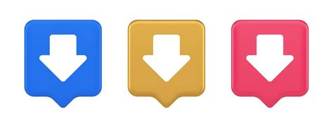 Premium Vector Arrow Down Button Keyboard Navigation Pointer Cyberspace Downloading Web App 3d