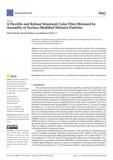 Pdf A Flexible And Robust Structural Color Film Obtained By Assembly