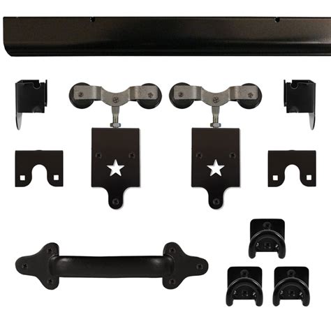Shop Hp 96 In Matte Black Interior Side Mount Barn Door Kit At
