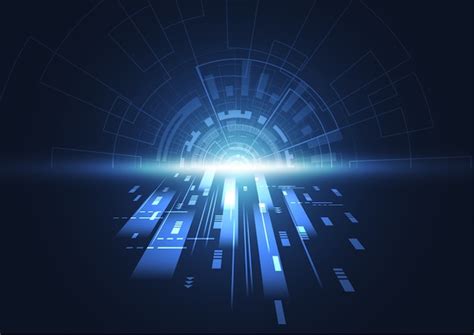 Premium Vector Abstract Technology Circle Blue Innovation Concept