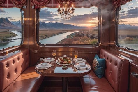 Premium Ai Image Trans Siberian Railway Dining Scenic Route Vintage