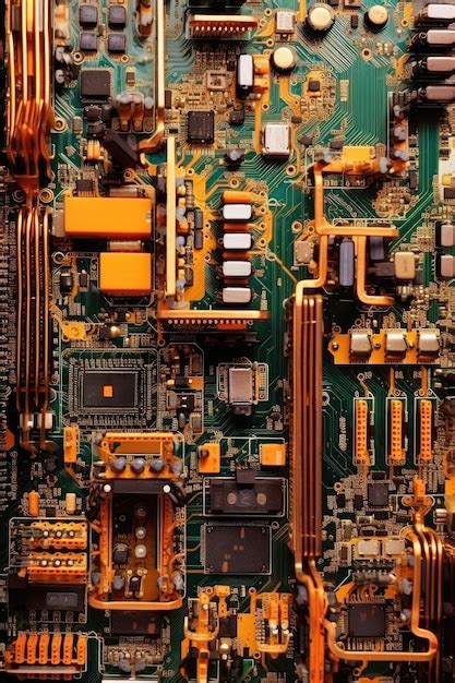 Premium Ai Image Top View Of A Complex Circuit Board Created With