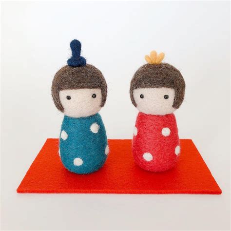 水玉羊毛おひなさま その他置物 Woolwool 通販｜creemaクリーマ 13195394