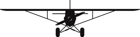 Piper Super Cub Silhouette Black Decal Military Graphics