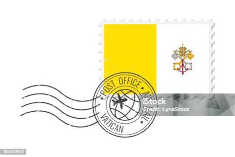 바티칸 그런 지 우표 빈티지 엽서 벡터 일러스트 레이 션 와 국기 와 바티칸 시 복고풍 스타일 고무도장에 대한 스톡 벡터 아트 및 기타 이미지 Istock