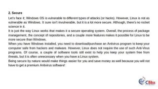 Reasons Why Linux Is Better Than Windows PPT